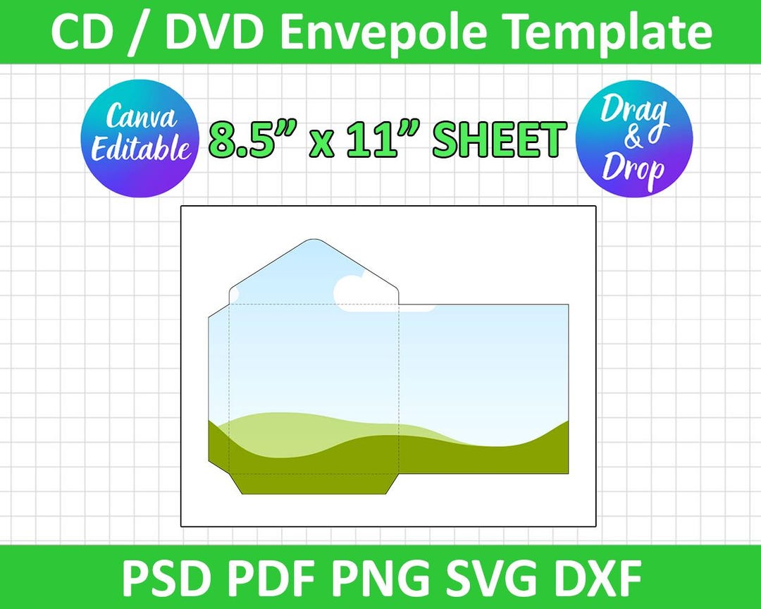 CD Sleeve Template, CD Sleeve SVG, Psd, Png, Dxf, Silhouette, Cricut ...