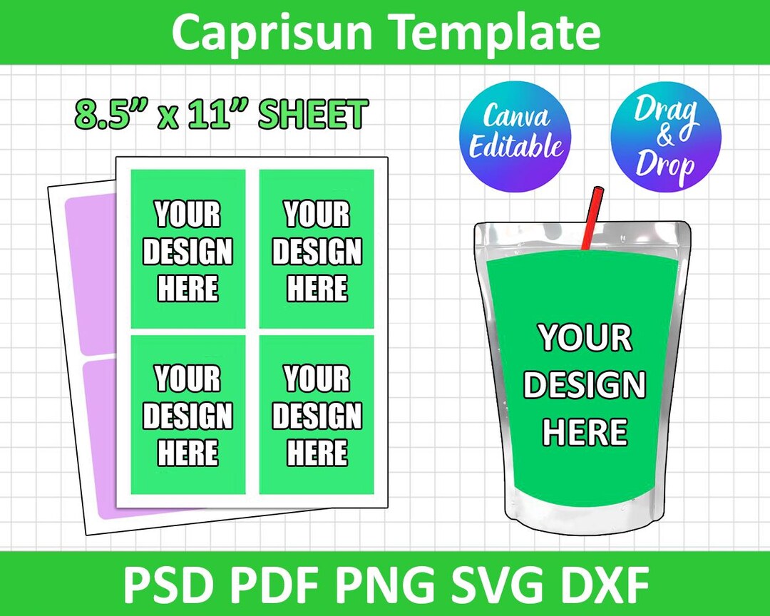 Caprisun Template, Capri Sun Labels Printed, Birthday Caprisun Template ...