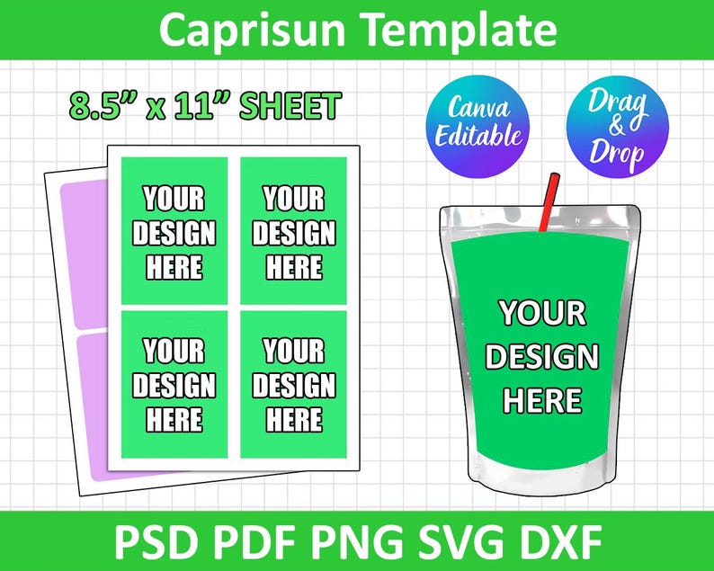 Caprisun Template, Capri Sun Labels Printed, Birthday Caprisun Template ...