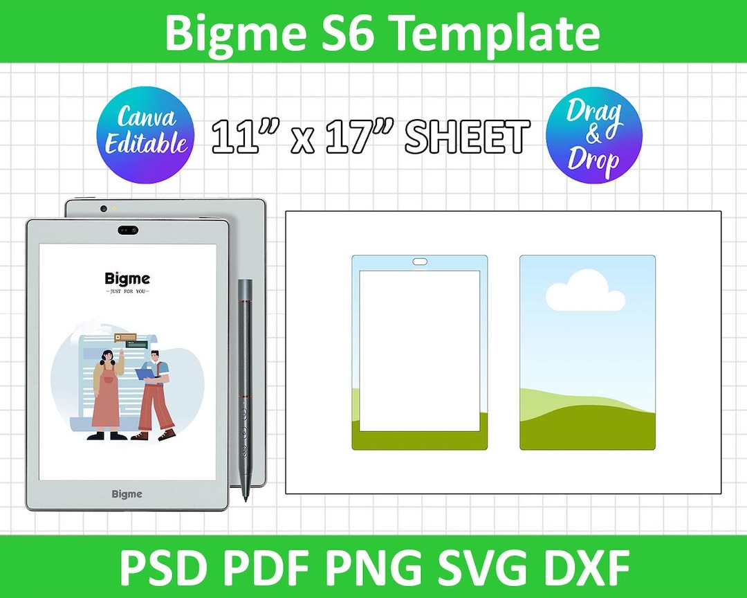 Bigme S6 Template, Paperwhite Template, Paperwhite Sublimation, E-book ...