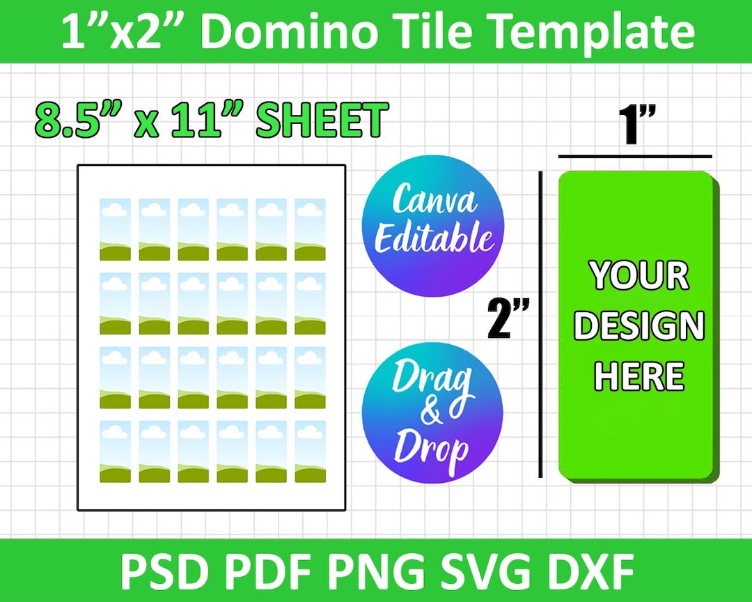 Domino Tile Template Svg, Round Corner Domino Tile Template, Blank ...
