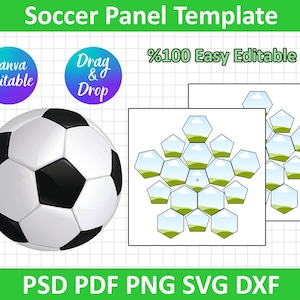 Soccer Panel BLANK Template SVG, Custom Soccer Ball Wrap, DIY ...