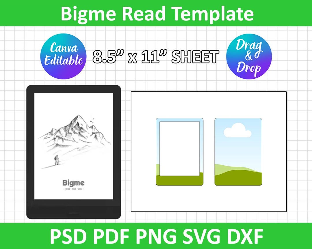 Bigme Read Template, Paperwhite Template, Paperwhite Sublimation, E ...