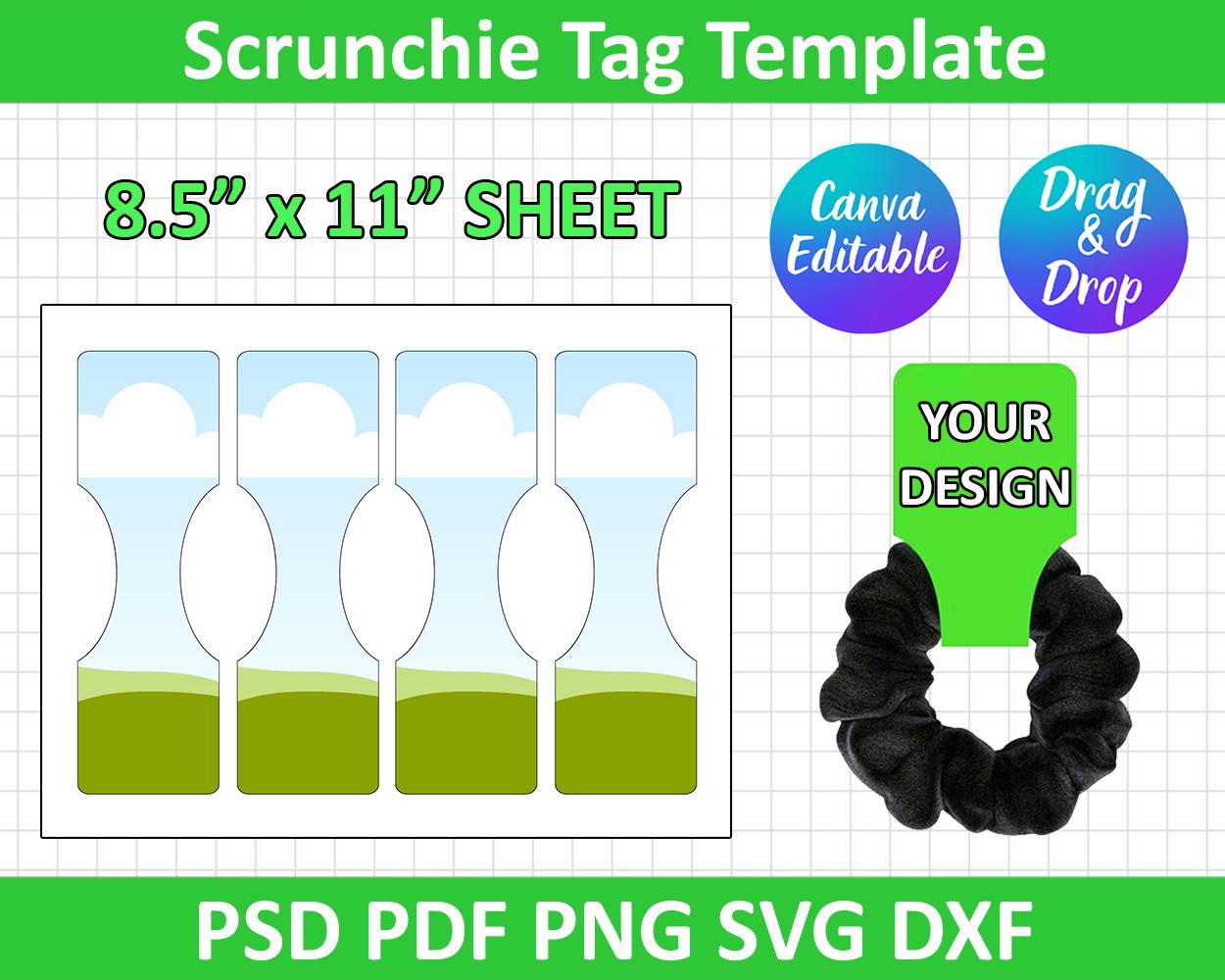 Scrunchie Tag Template, Scrunchie Tag SVG, Canva Editable, DXF, Png ...