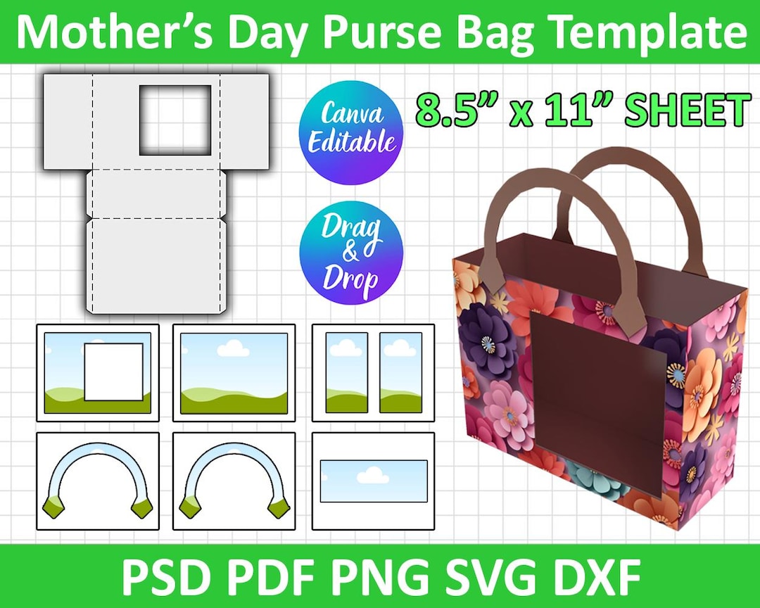 Mother's Day Purse DIY, Handbag Gift Box Template, Foam Board, Designer ...