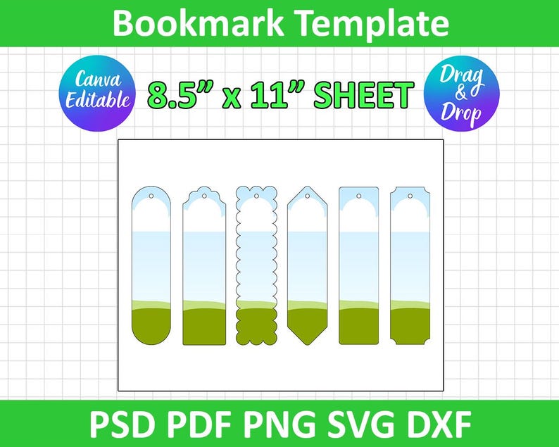 Bookmark Template, Bookmark Template SVG, DXF, Png, Printable ...