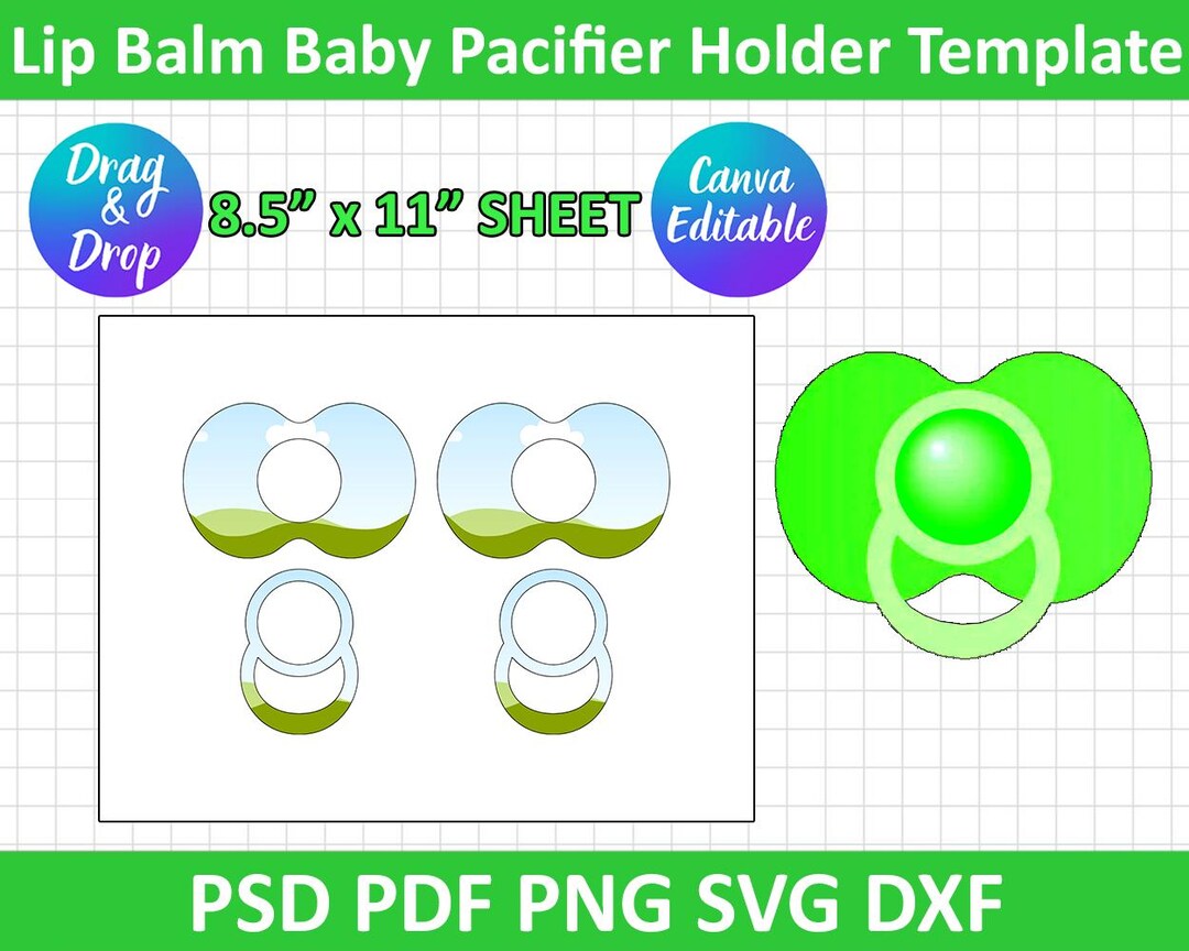 Pacifier Lip Balm Holder Template, Baby Pacifier Lip Balm Holder ...