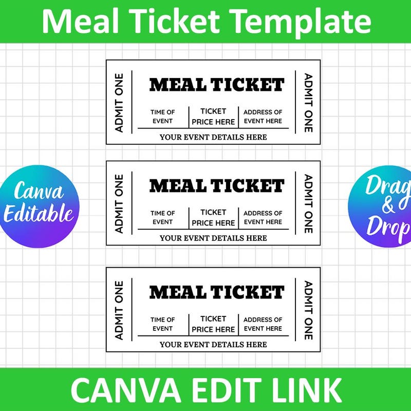 Snack Ticket Template - Etsy