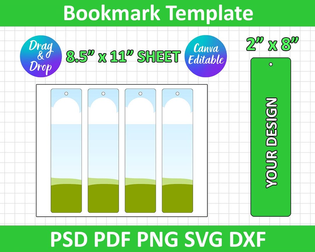 Bookmark Template, Bookmark Template SVG, DXF, Png, Silhouette, Cricut ...