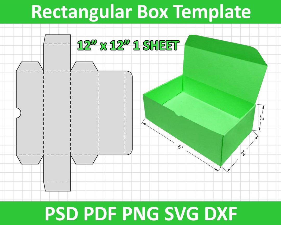 Rectangular Box Template SVG, Gift Box Template, Packaging Box SVG for ...