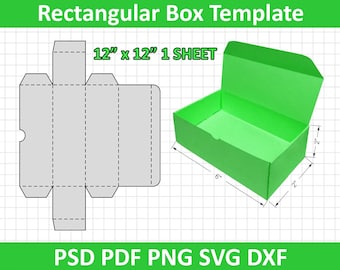 Rectangular Box Template SVG, Gift Box Template, Packaging Box SVG for ...