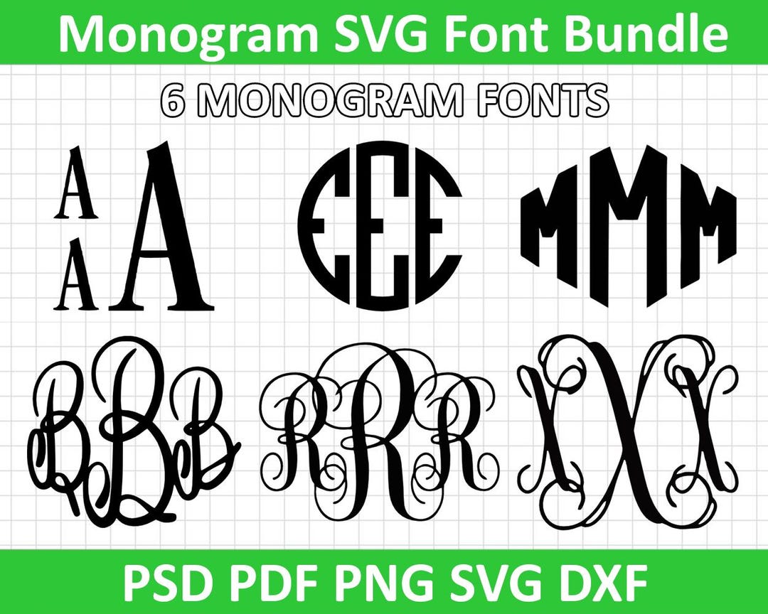 Monogram Font Bundle SVG, Monogram Alphabets, Monogram Fonts Design ...