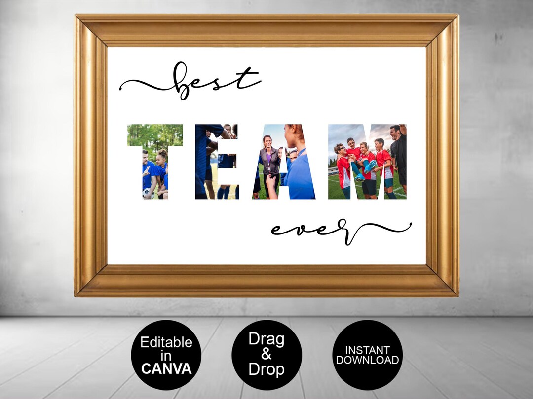 Team Photo Collage Template, Sports Team Gift, Team Photo Collage, Team ...