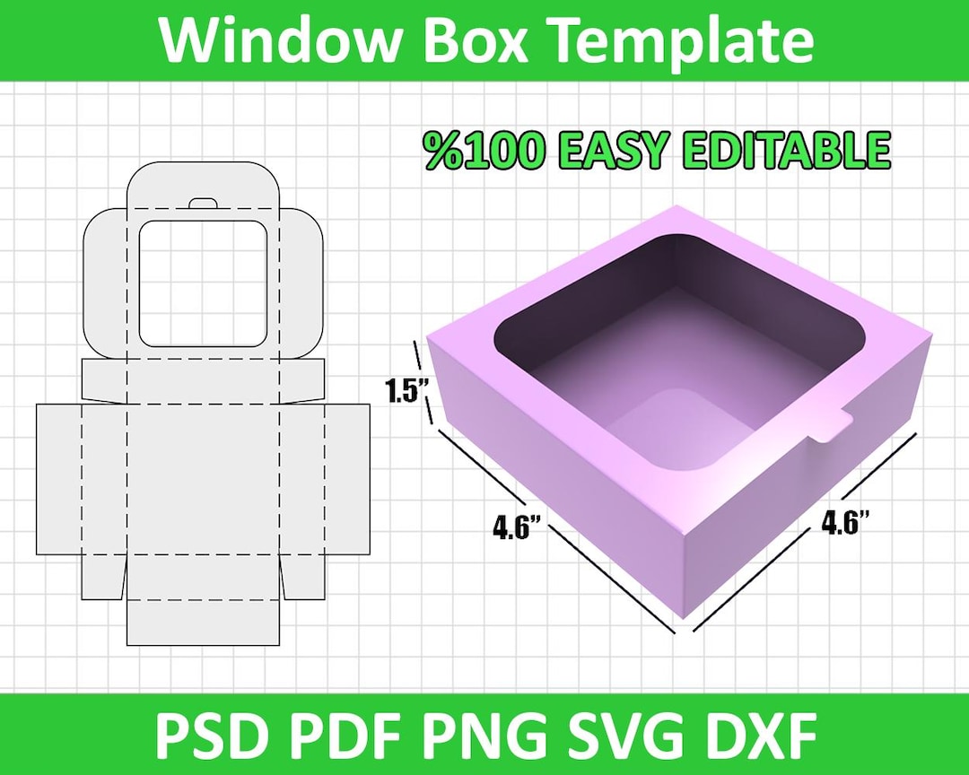 Window Box Template Svg, Gift Box Svg, Bow Box Template, Silhouette Box ...