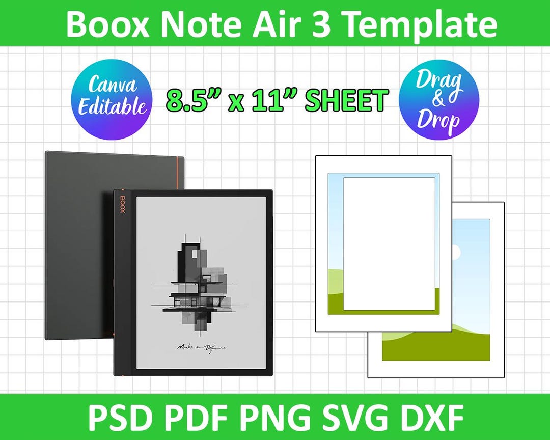 Boox Note Air 3 Template, Paperwhite Template, Paperwhite Sublimation ...