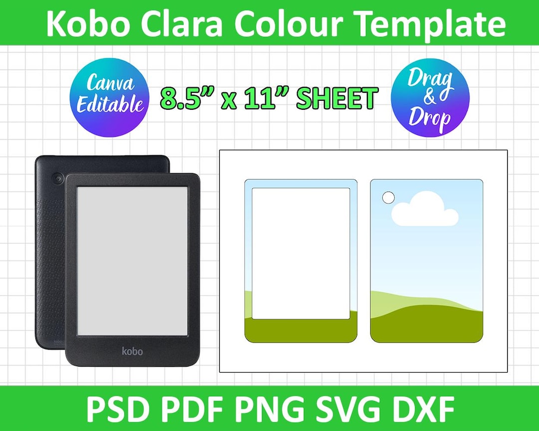 Kobo Clara Colour Template, Paperwhite Template, Paperwhite Sublimation ...