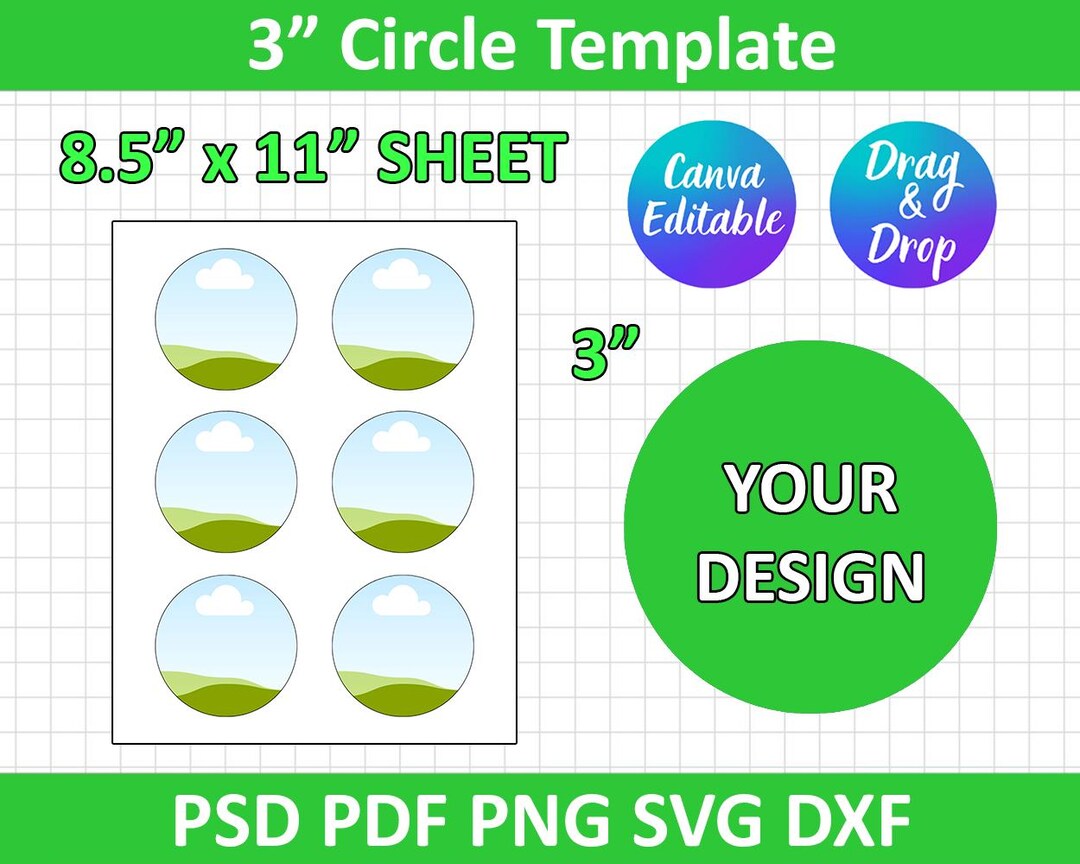 3inch Circle Template SVG, Circle Label Template, Circe Label Template ...