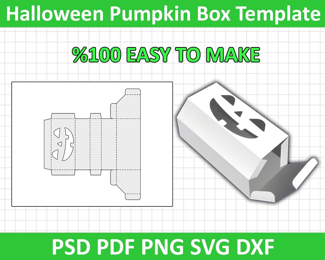 Halloween Box Template, Pumpkin Box Template, Svg Cut Files, Halloween ...