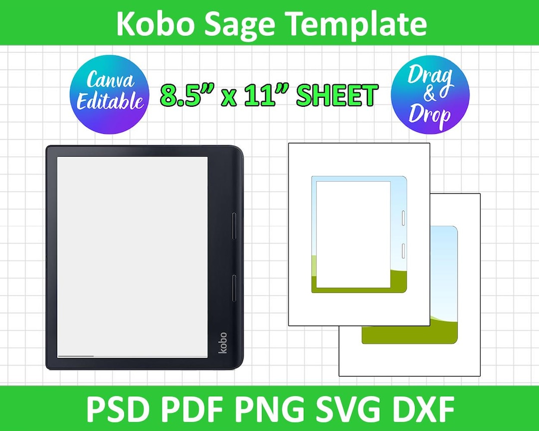 Kobo Sage Template, Paperwhite Template, Paperwhite Sublimation, E-book ...
