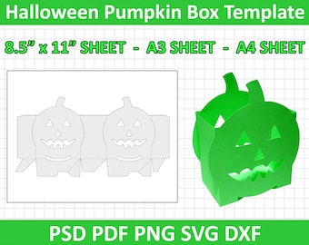 Halloween Treat Box Bundle, Halloween Box Template, Cut Files ...