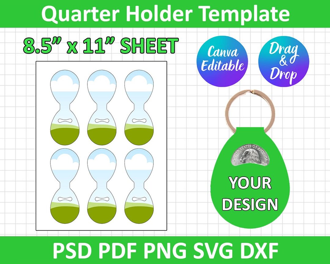 Coin Holder, Quarter Holder Template, SVG, DXF, Png, Pdf, Silhouette ...