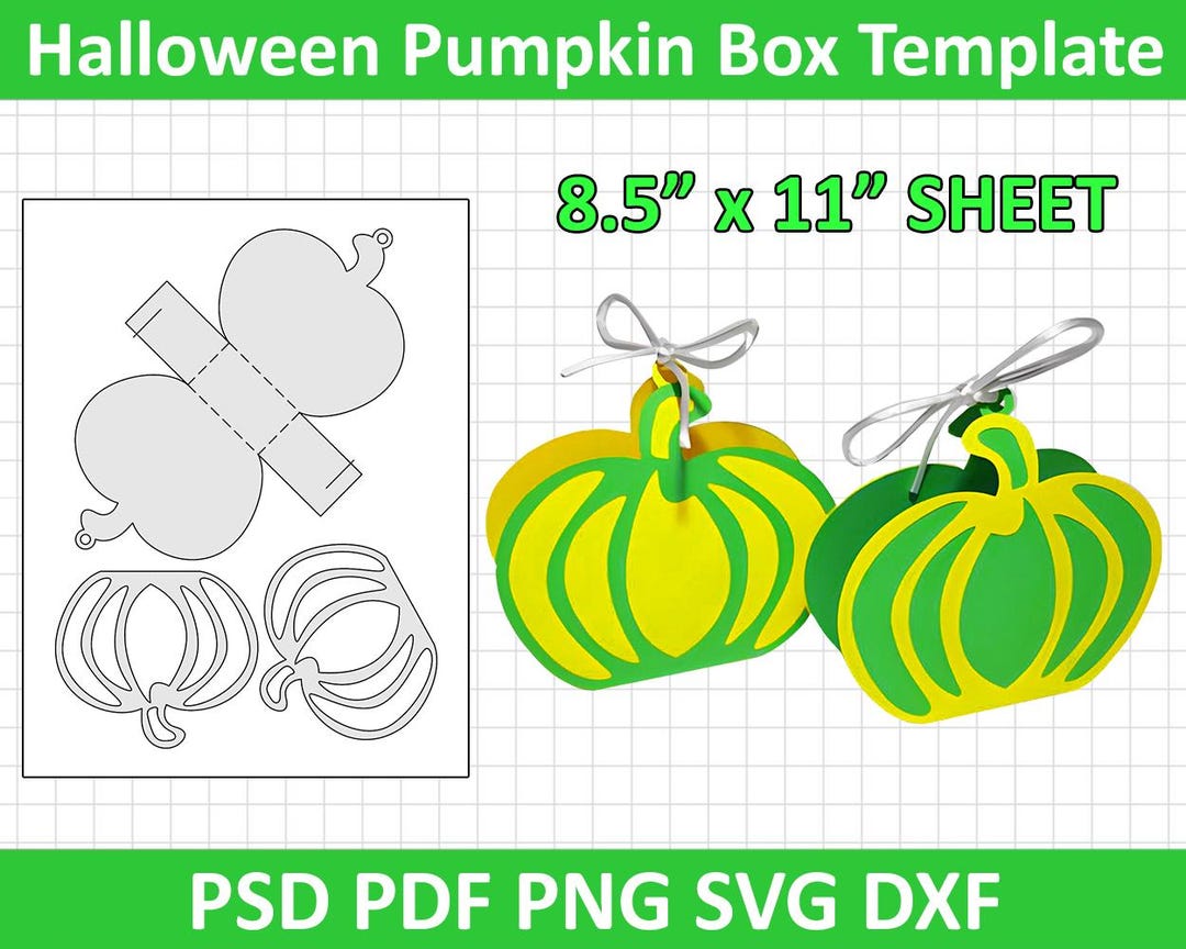 Halloween Box Template, Pumpkin Box Template, Svg Cut Files, Halloween ...