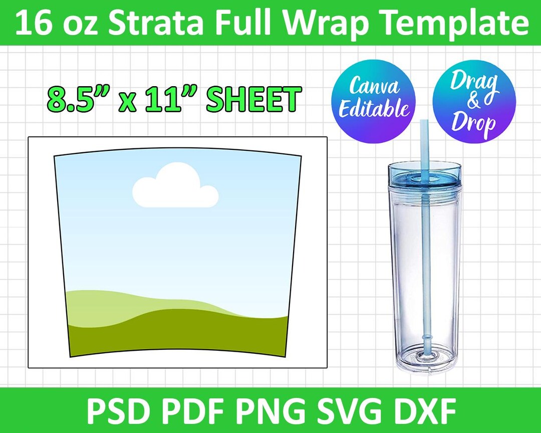 16 Oz Strata Wrap Template SVG, Strata Wrap Template, Strata Tumbler ...