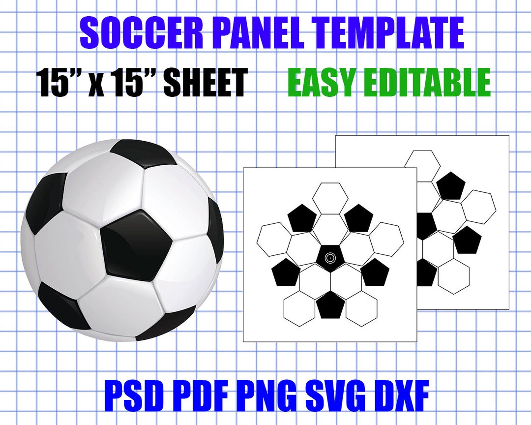 Soccer Panel BLANK Template, Custom Soccer Ball Wrap, DIY, Svg, Png ...