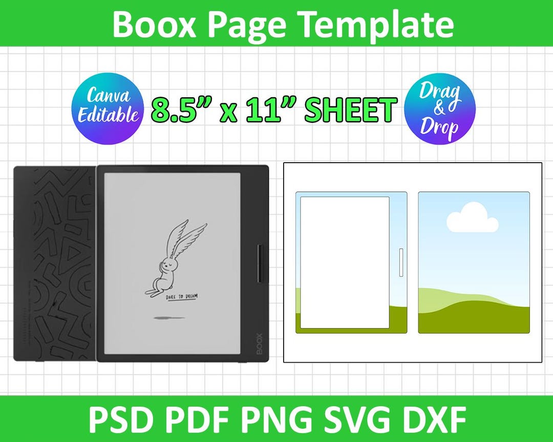 Boox Page Template, Paperwhite Template, Paperwhite Sublimation, Canva ...