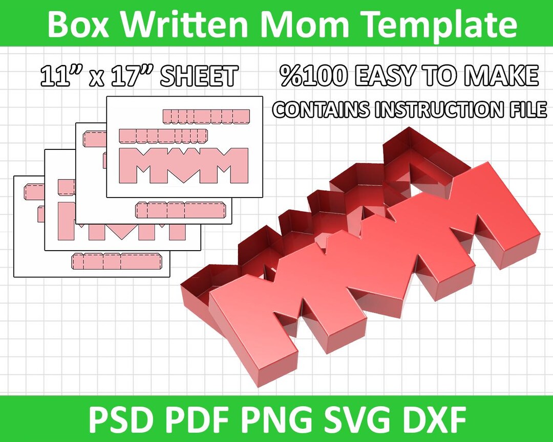 Box Written Mom, Mothers Day Box Svg, Gift Box for Mother, Mom ...