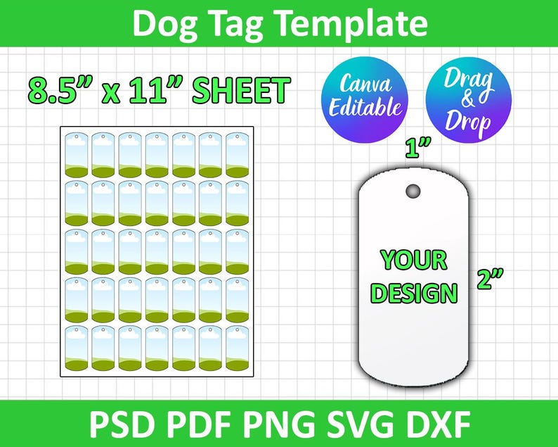 Dog Tag Template, Dog Tag Template Silhouette Studio File, SVG, DXF ...