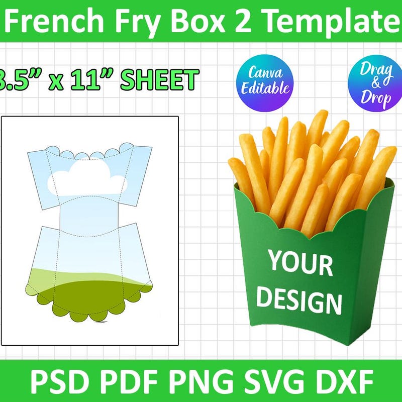 French Fry Box - Etsy
