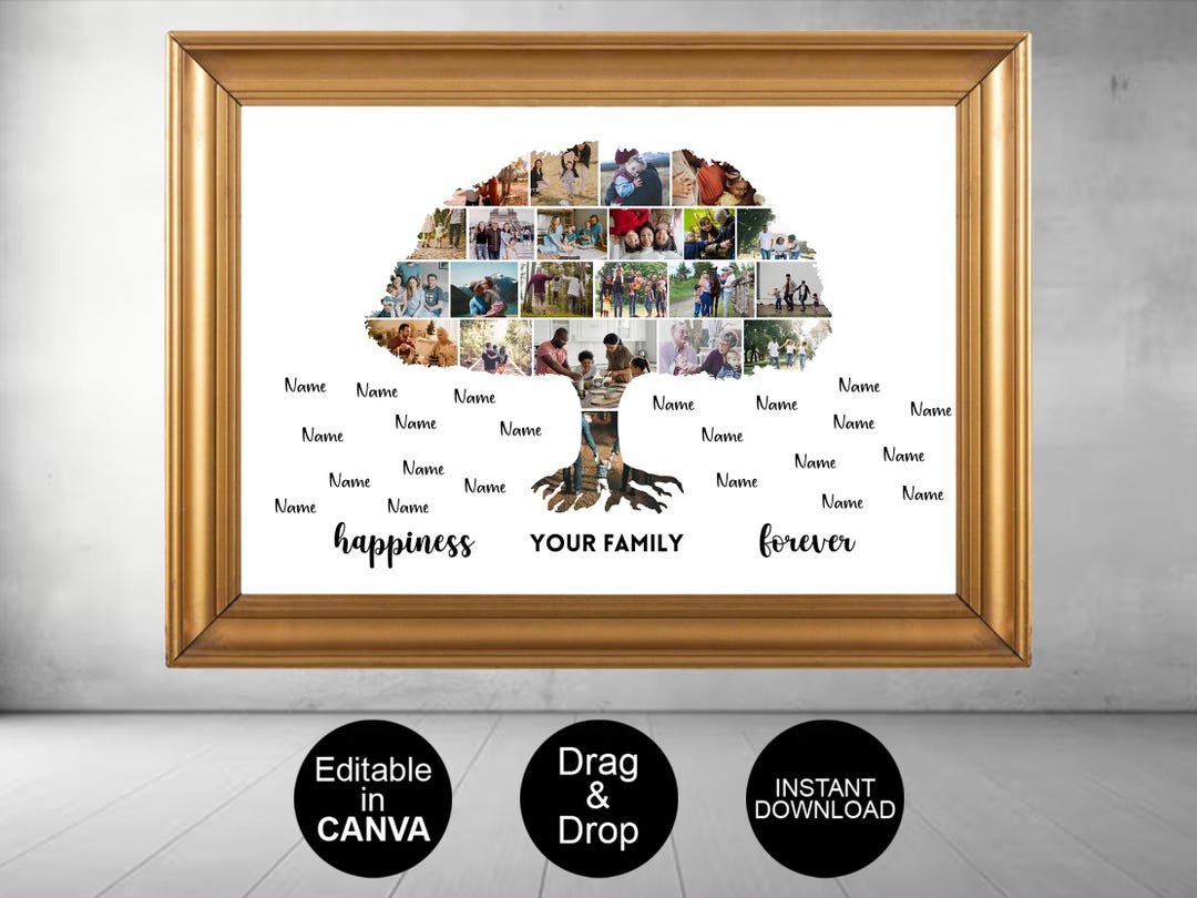 Family Tree Collage Template, Family Photo Collage, Family Collage ...