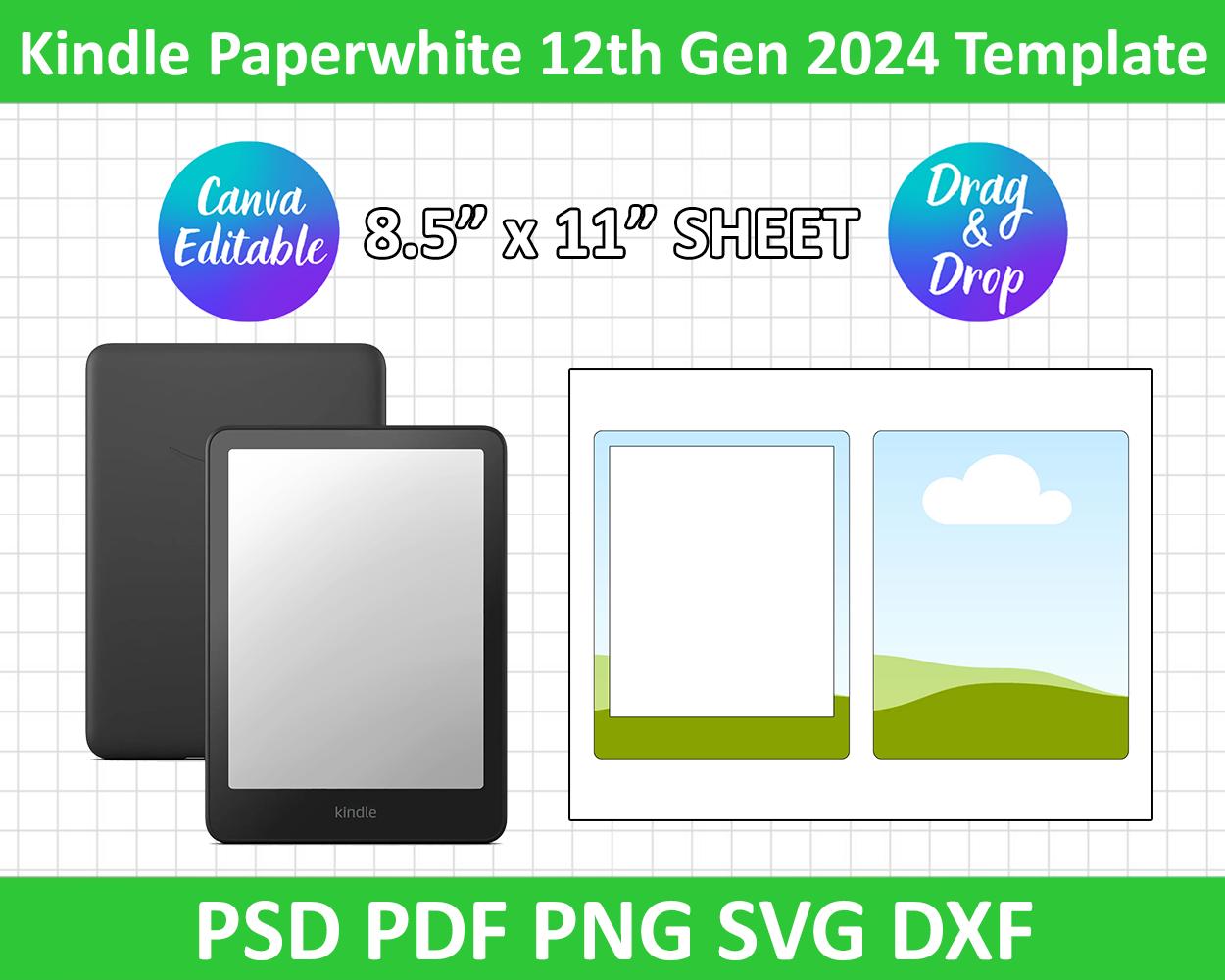 Kindle Paperwhite 12th Gen 2024 Template, Kindle Skin Template, Clear ...