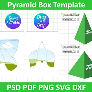 Pyramid Box Template SVG, Pyramid Box Svg, 3D Pyramid Svg, Box Template ...
