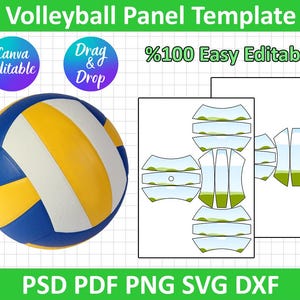 Volleyball Panel BLANK Template SVG, Custom Volleyball Ball Wrap, DIY ...