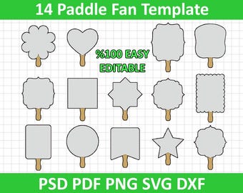 14 Paddle Fan Template Svg, Church Fan Template, Hand Heart Fan ...