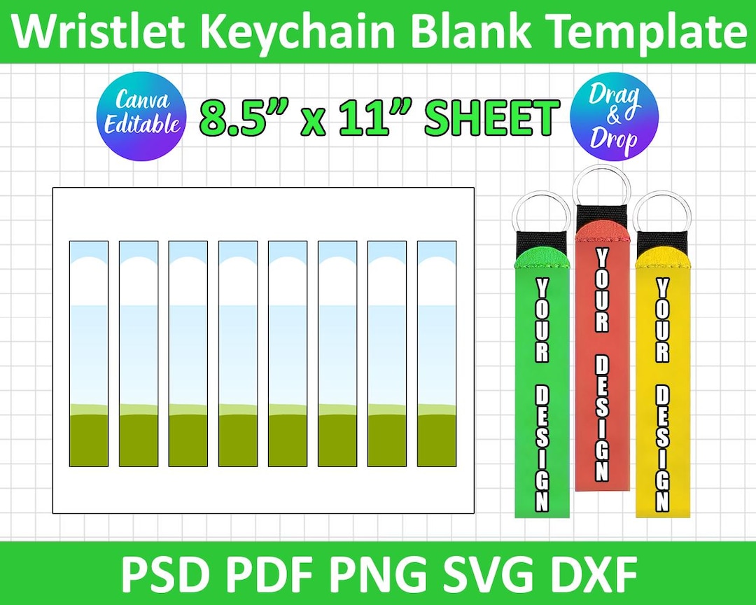 Wristlet Keychain Sublimation Template, Wrist Fob Template Svg ...
