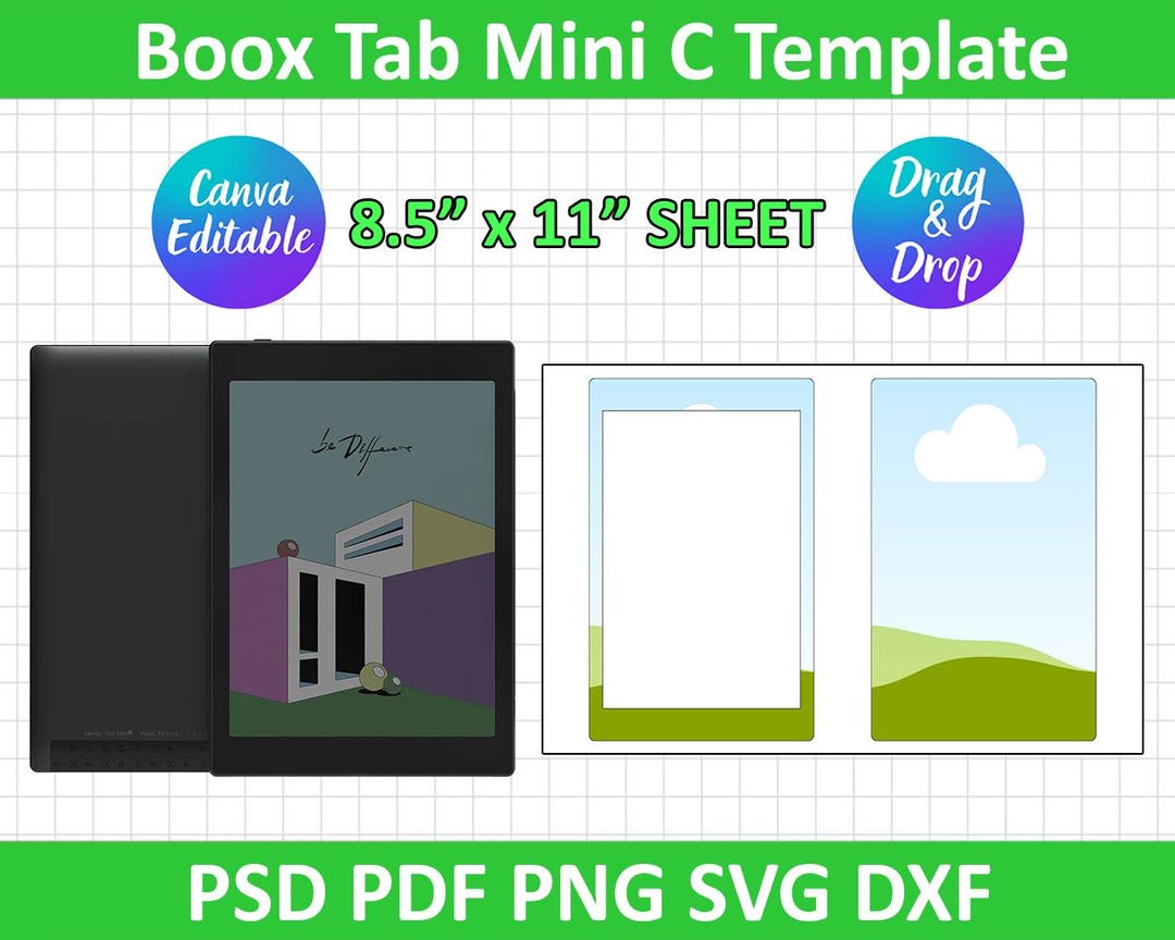Boox Tab Mini C Template, Paperwhite Template, Paperwhite Sublimation ...