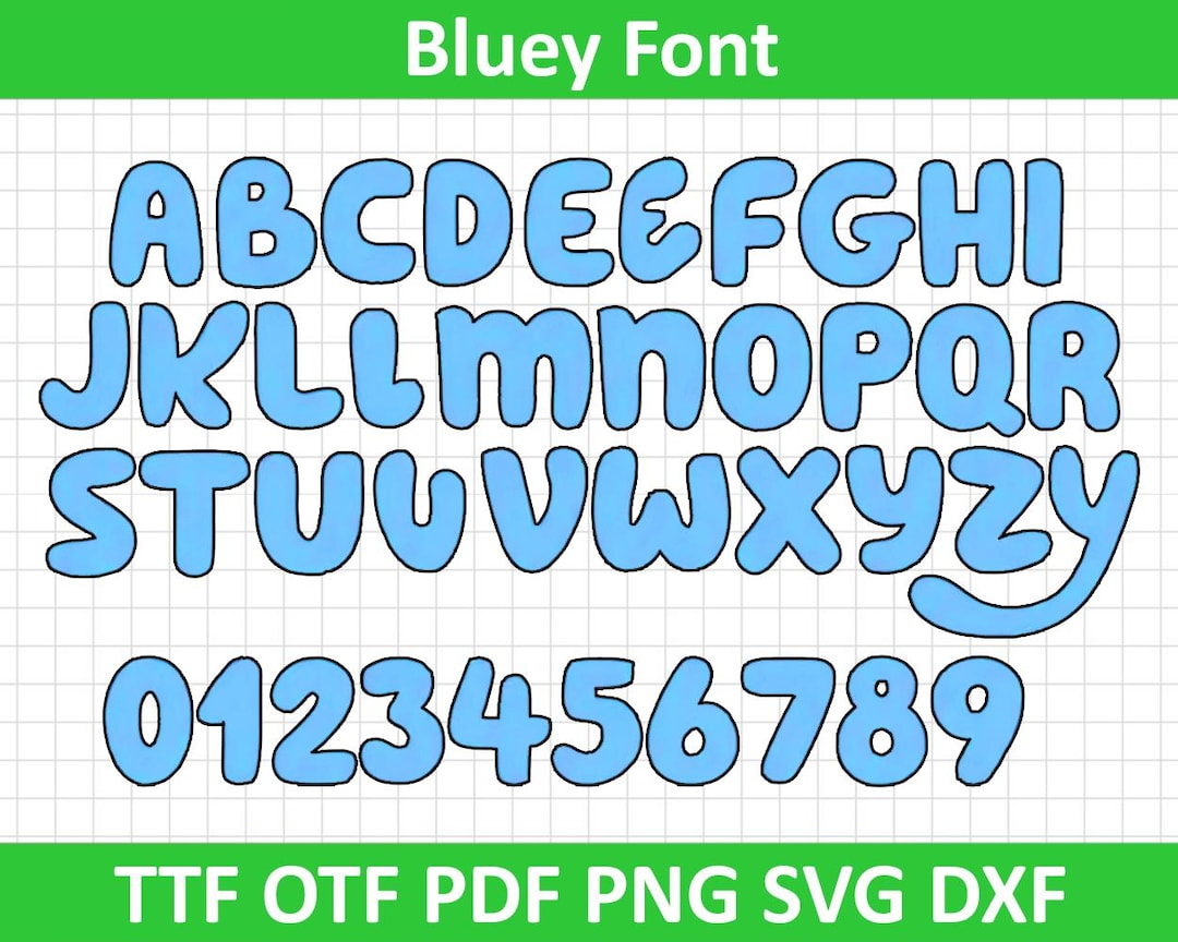 Bluey Fonts, Bluey Svg, Kids Font, Digital Font Download, Canva Logo ...