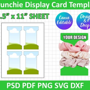 Scrunchie Display Card Template SVG, DXF, Png, Psd, Silhouette, Cricut ...