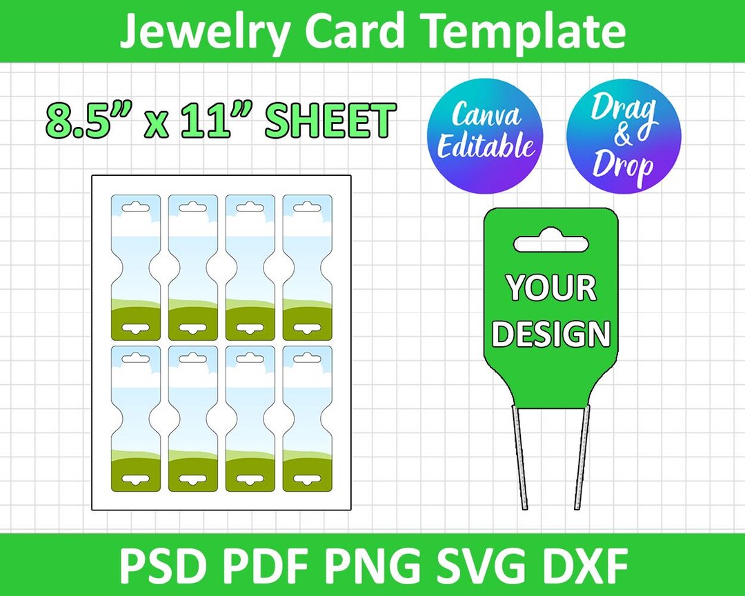 Bracelet Card Display Template, Necklace Display Template, Fold Over ...
