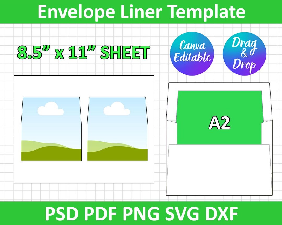 A2 Envelope Liner Template SVG, Euro Flap Liner, PSD, PNG, Dxf ...