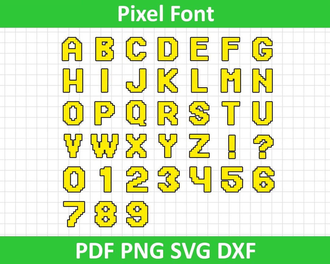 Pixel Font SVG, Letters and Numbers, Video Game Font, Christmas ...