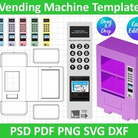 Vending Machine Blank Template, Custom, Vending Machinetemplate, Svg ...