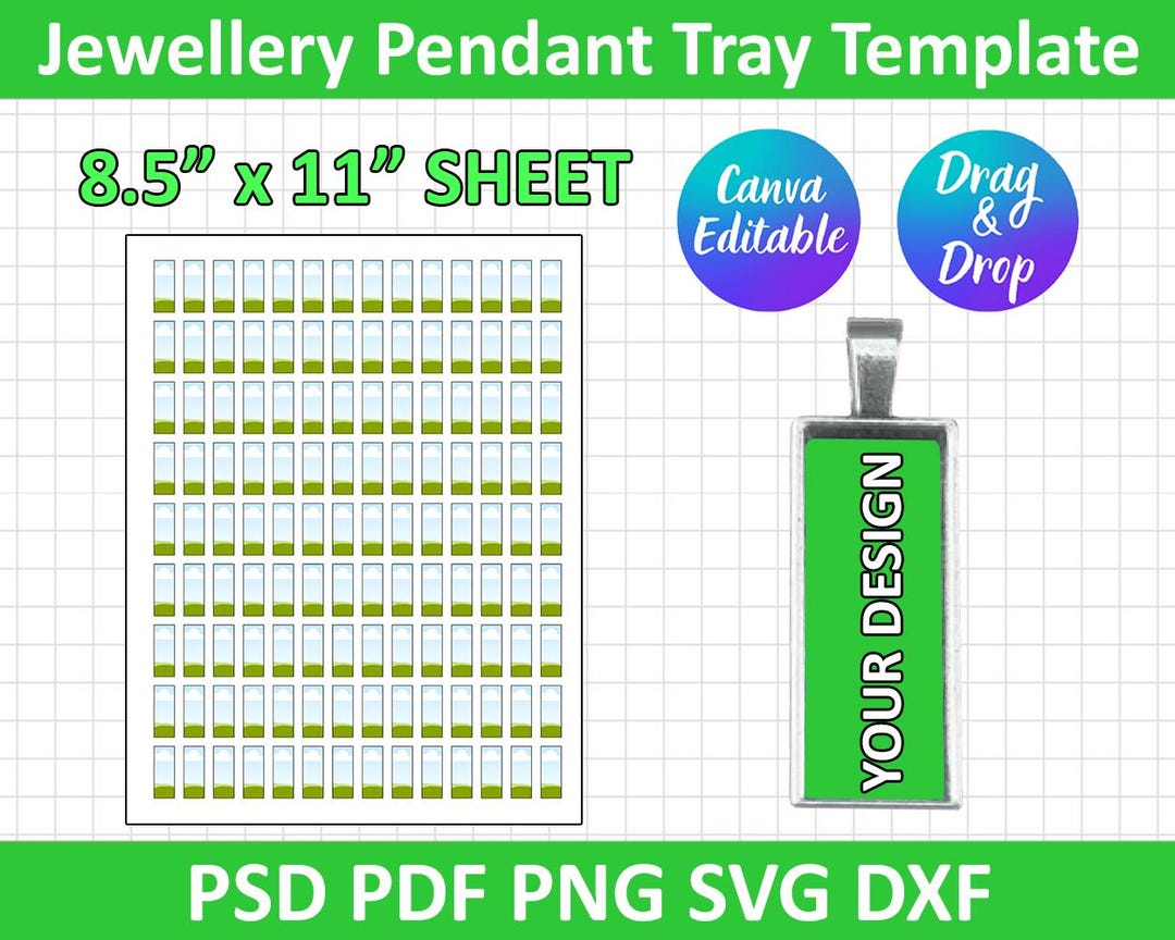 Jewellery Pendant Tray Template, SVG, DXF, Png, Psd, Printable ...