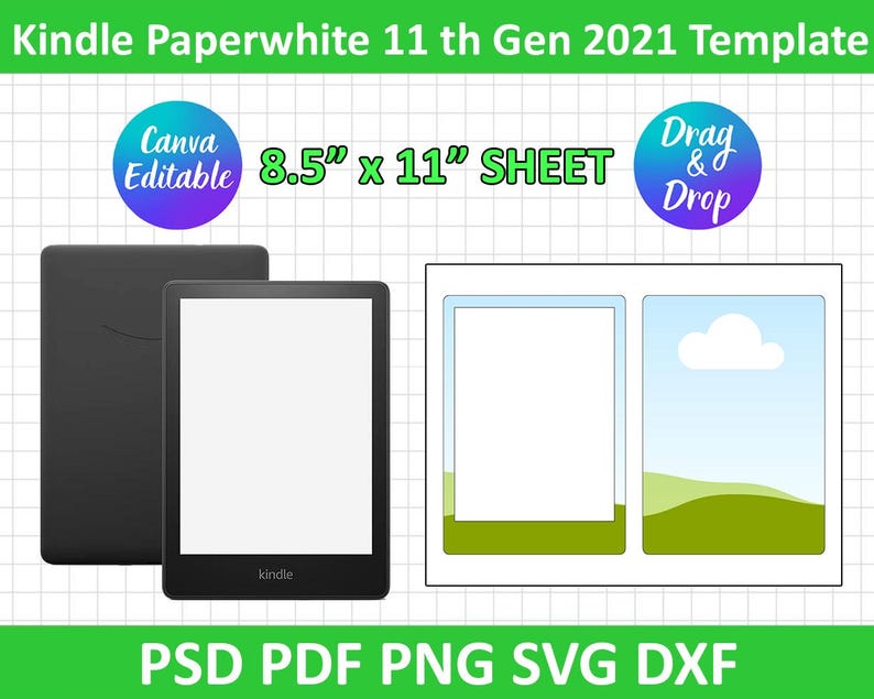Kindle Paperwhite 11th Gen 2021 Template, Kindle Skin Template, E ...