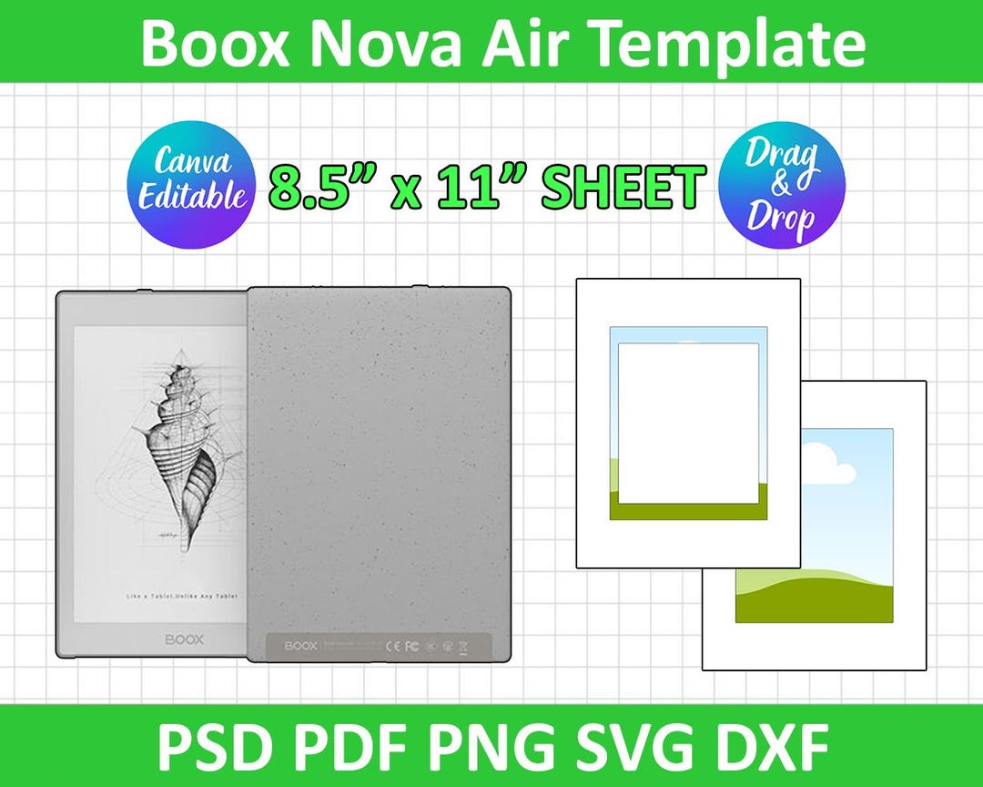 Boox Nova Air Template, Paperwhite Template, Paperwhite Sublimation, E ...