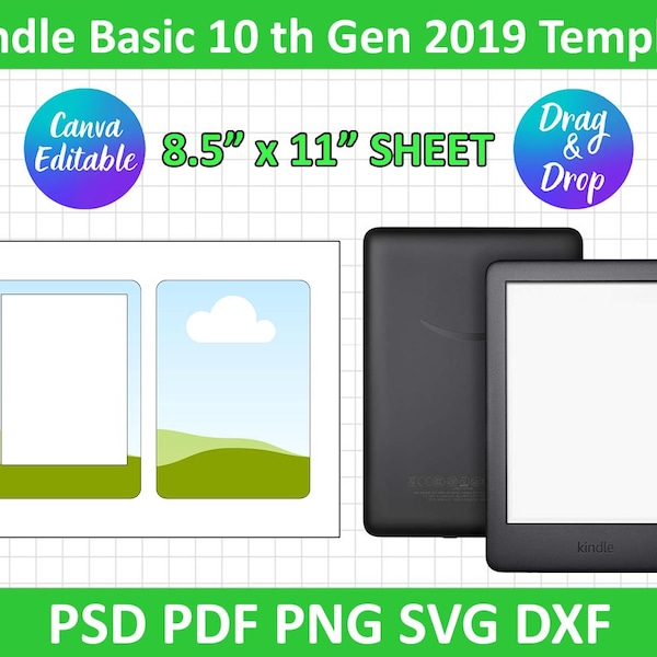 Kindle 6 Skin Template - Etsy