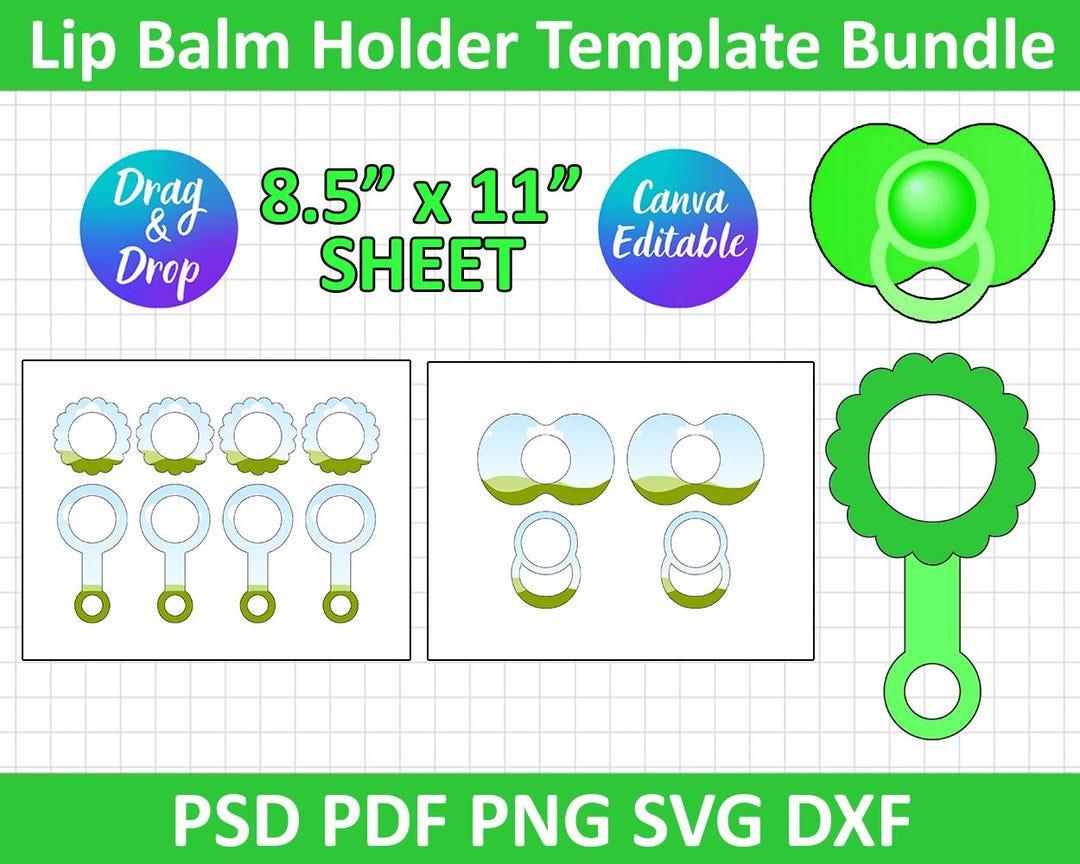 Pacifier Lip Balm Holder Template SVG, Baby Pacifier Lip Balm Holder ...